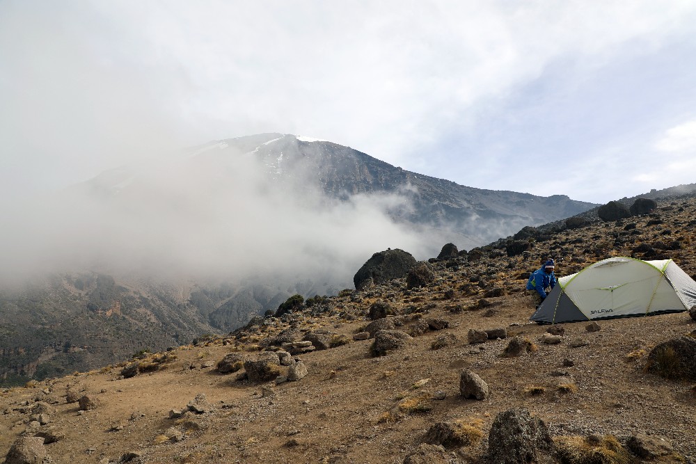 Beklimming Umbwe Route (3/6) | Barranco Camp (3950 m) - Barranco Wall (3977 m) - Karanga Camp ...